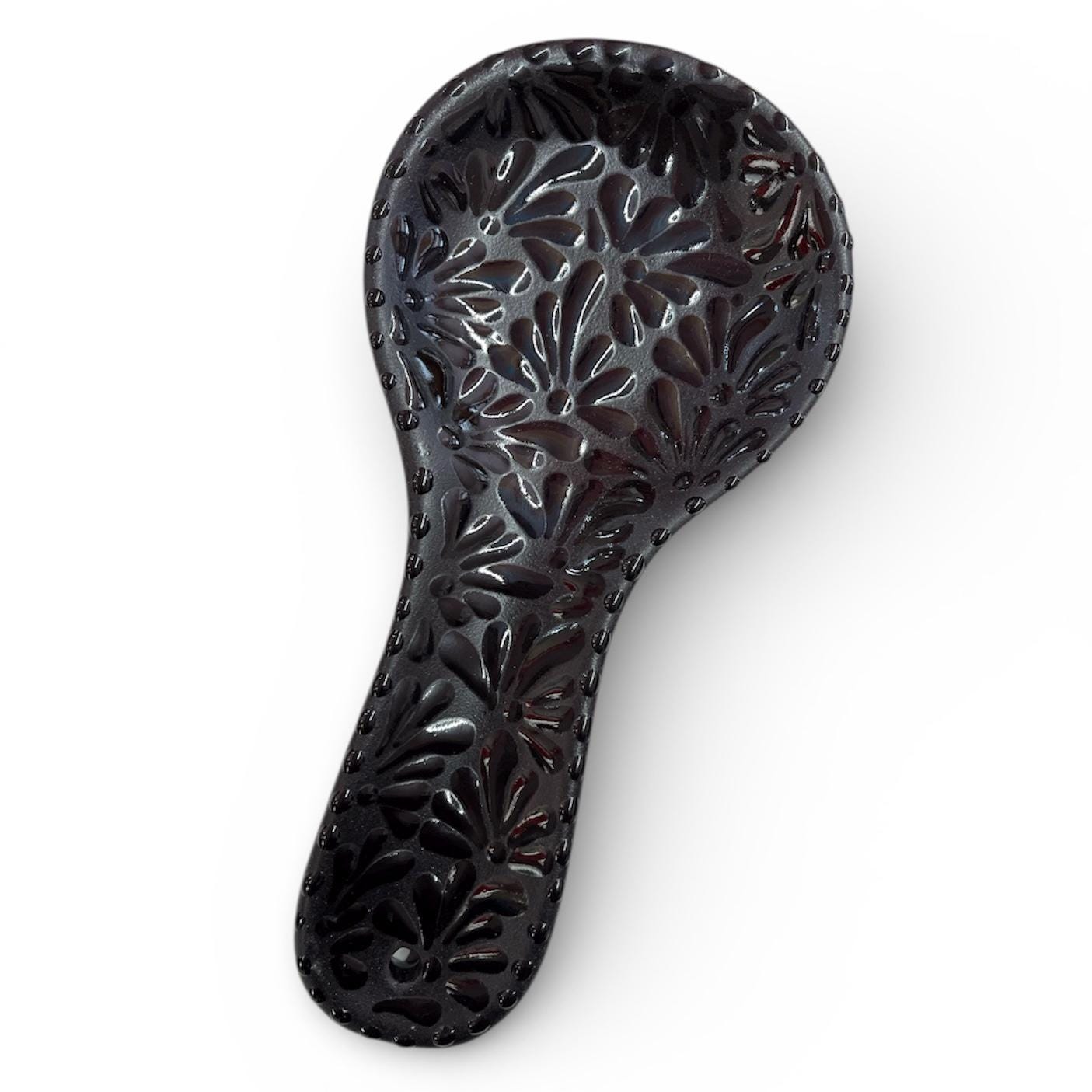 Mexican Ceramic Spoon Rest in Brown, Black or Pink - Etsy