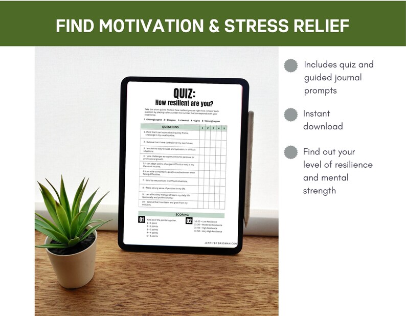 Resilience Quiz and Journal Prompts to Build Mental Strength and Stress ...