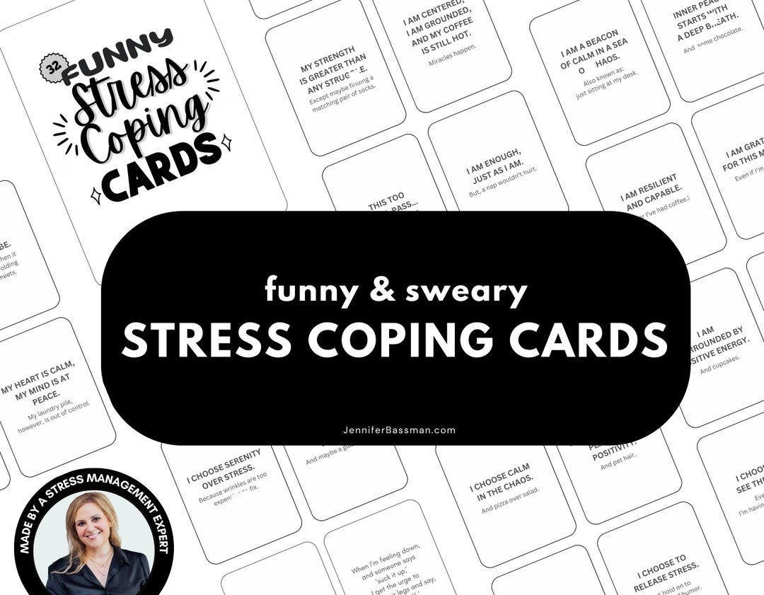Stress Coping Cards: Funny Affirmation Cards for Stress Relief and ...