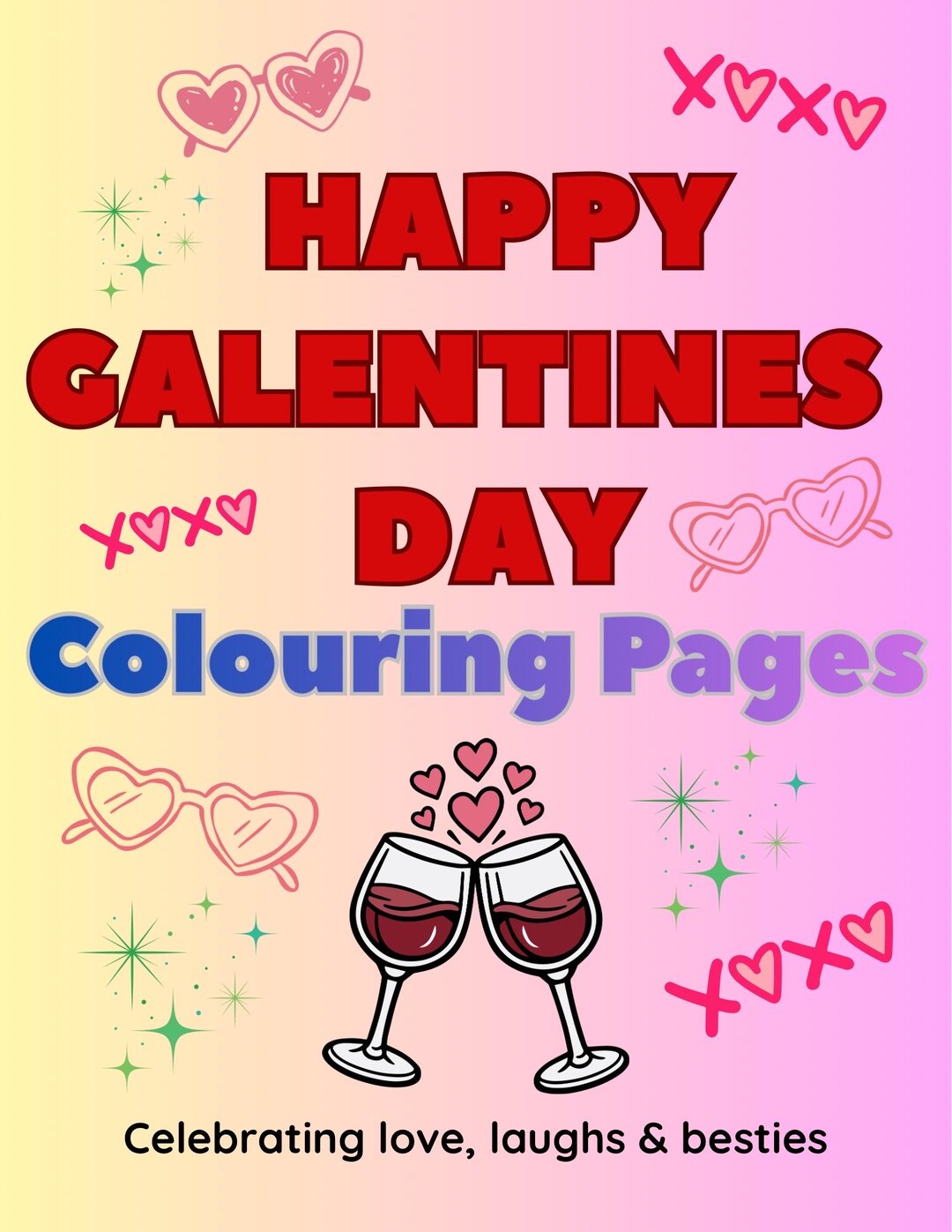 Galentines Day Colouring Pages - Etsy