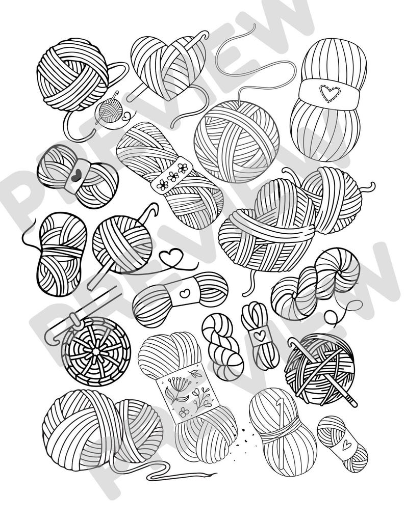 Crochet Colouring Pages Printable | Relaxing Yarn & Hook | Stress ...