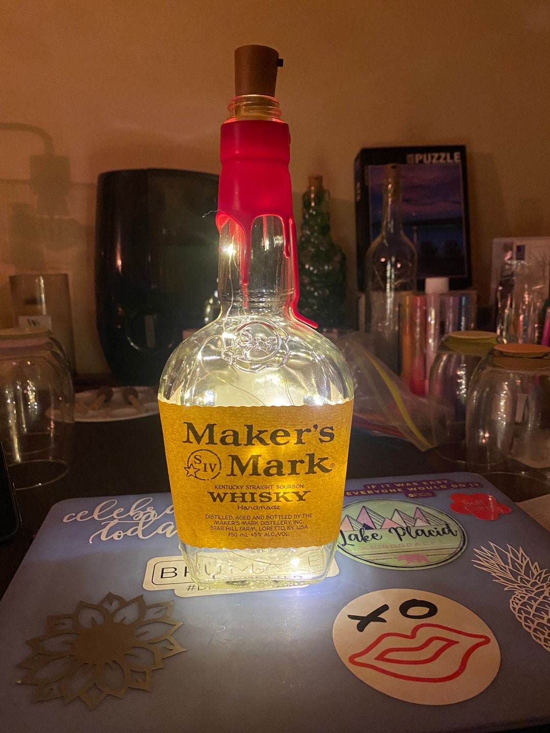 Makers Mark Whiskey Bottle Light - Etsy