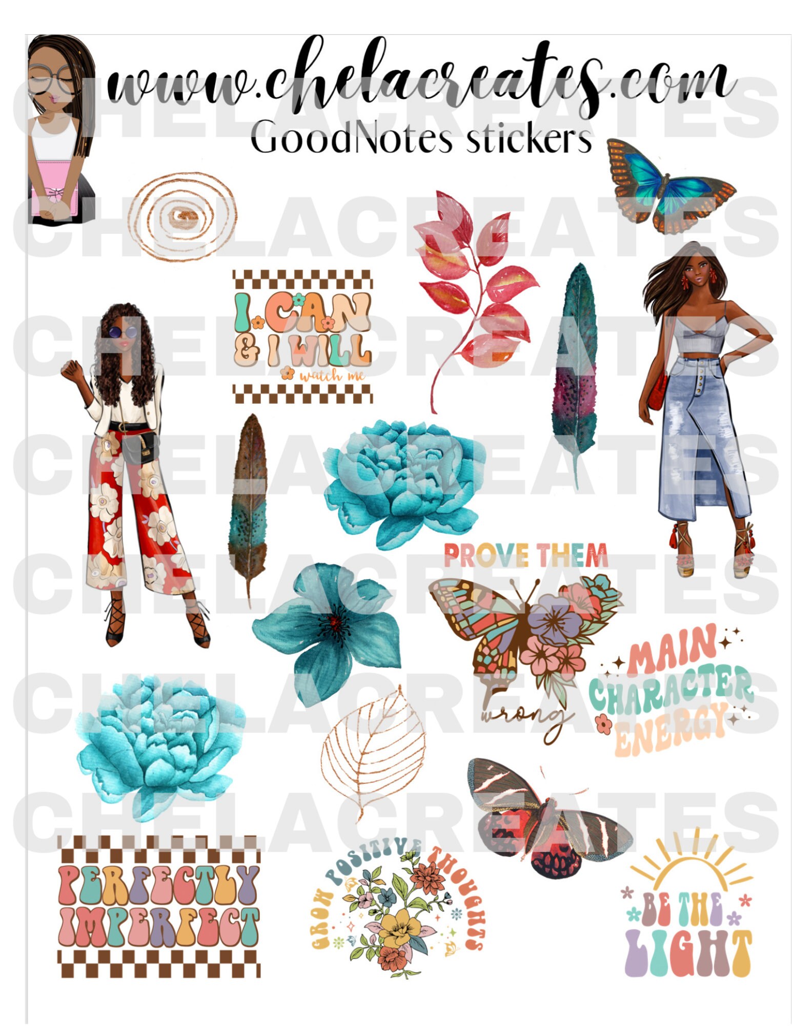 Goodnotes Know Your Worth Sticker Sheet - Etsy