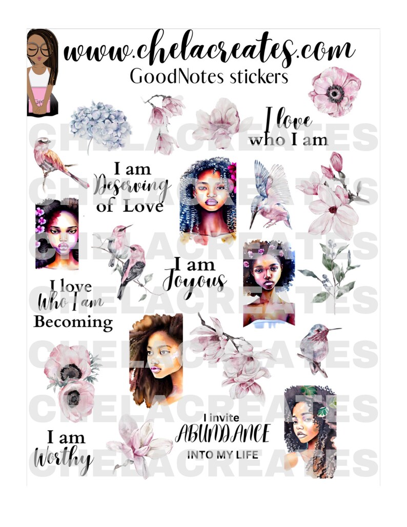 Goodnotes I Am Sticker Sheet - Etsy