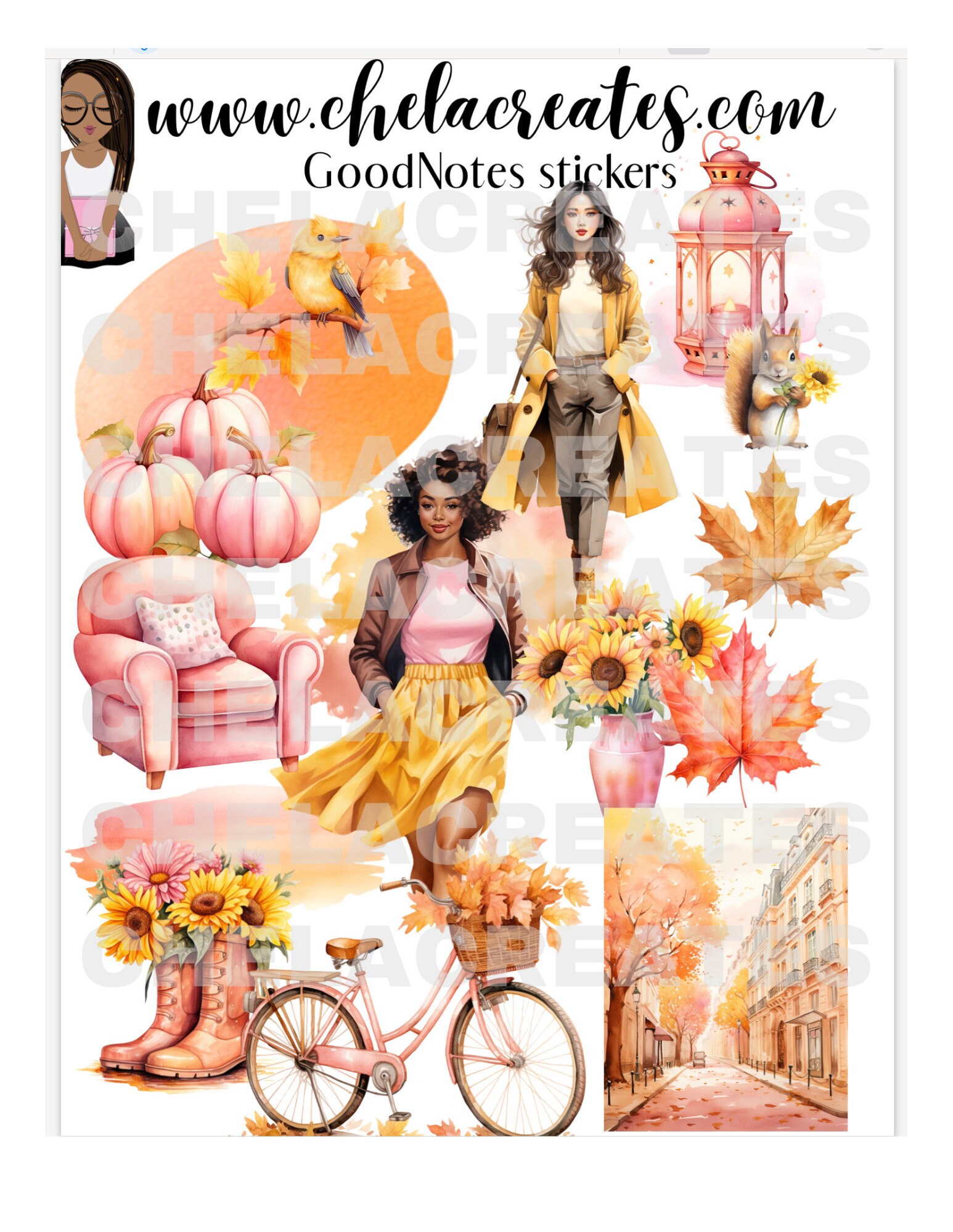 Fall in Love Goodnotes Sticker Book - Etsy