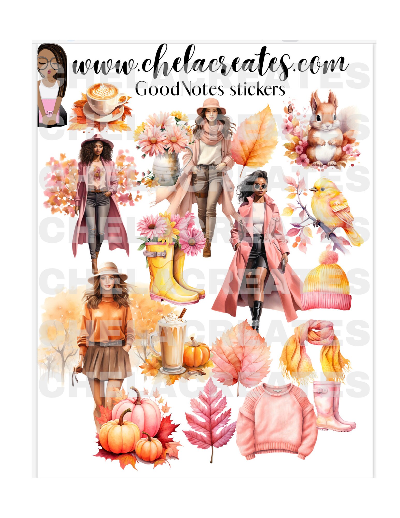 Fall in Love Goodnotes Sticker Book - Etsy