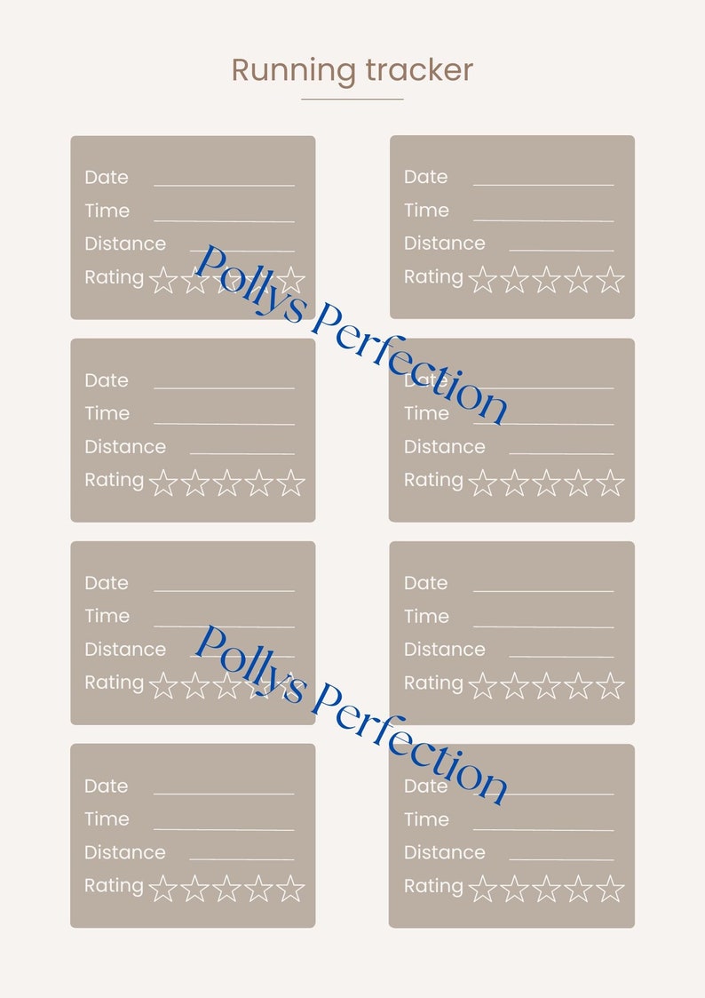 Printable Running Tracker Log Template Cardio Training Log - Etsy