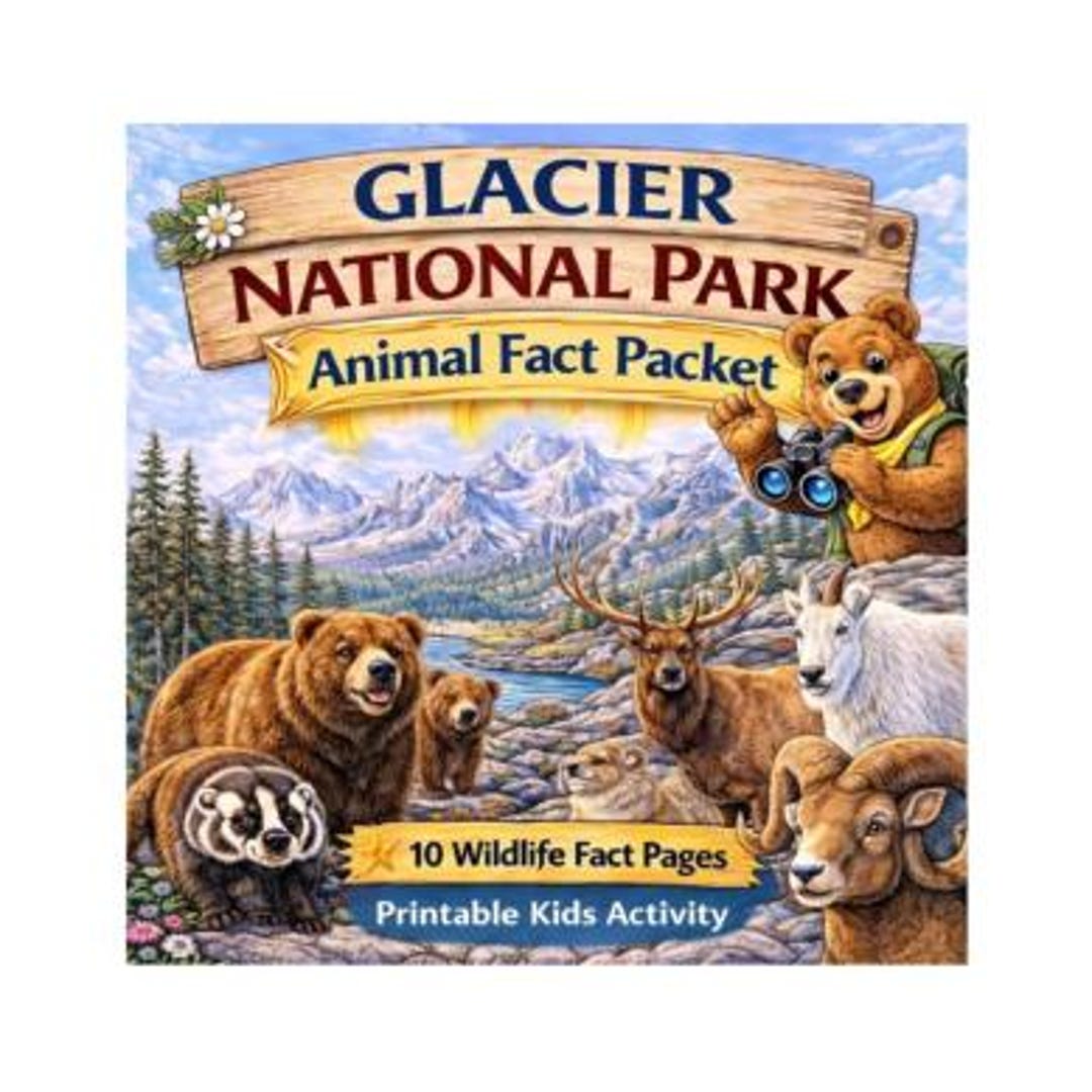 Glacier National Park Animal Fact Packet | Kids Wildlife Learning ...