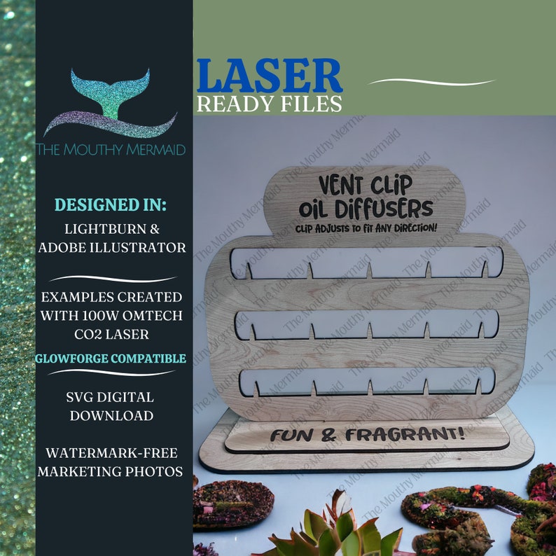 Car Vent Clip Oil Diffuser Display Stand SVG. Digital Laser File for Display Stand. [digital ...