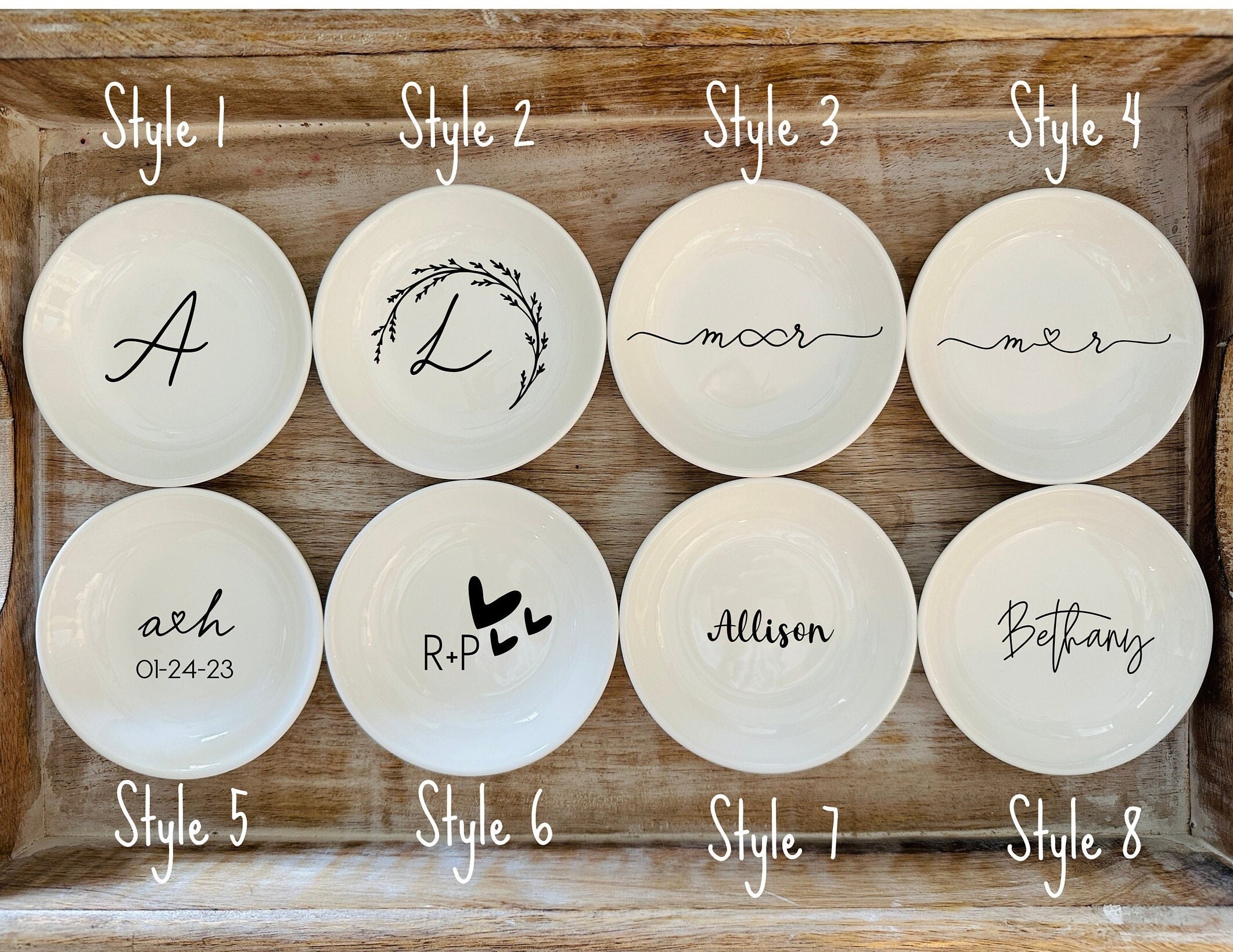 Personalized Trinket Dish, Couples Initial Ring Dish, Infinity Symbol ...