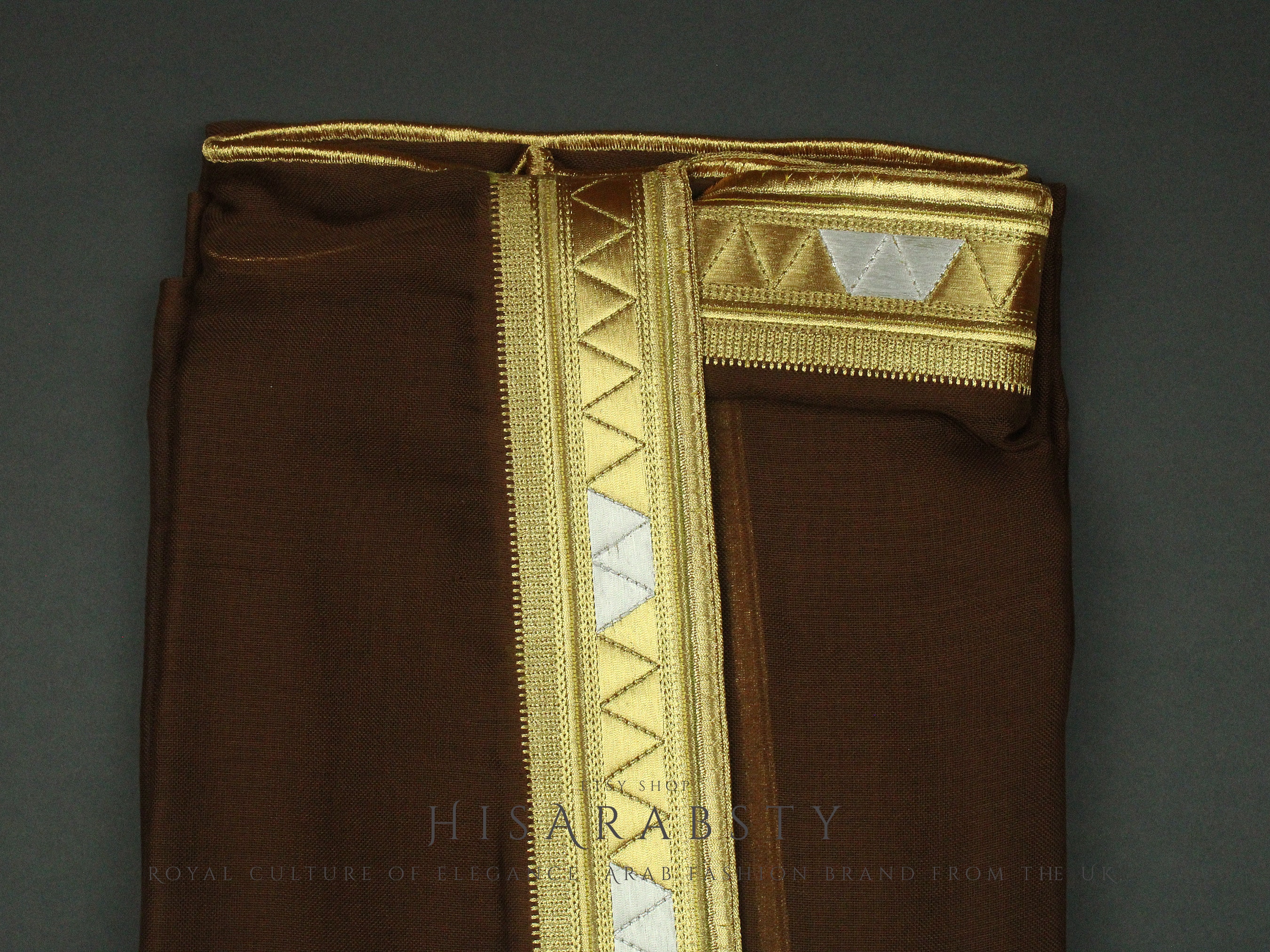 Rare Authentic Brown Dubai Bisht Premium Khaleeji Men Cloak Embroidery ...