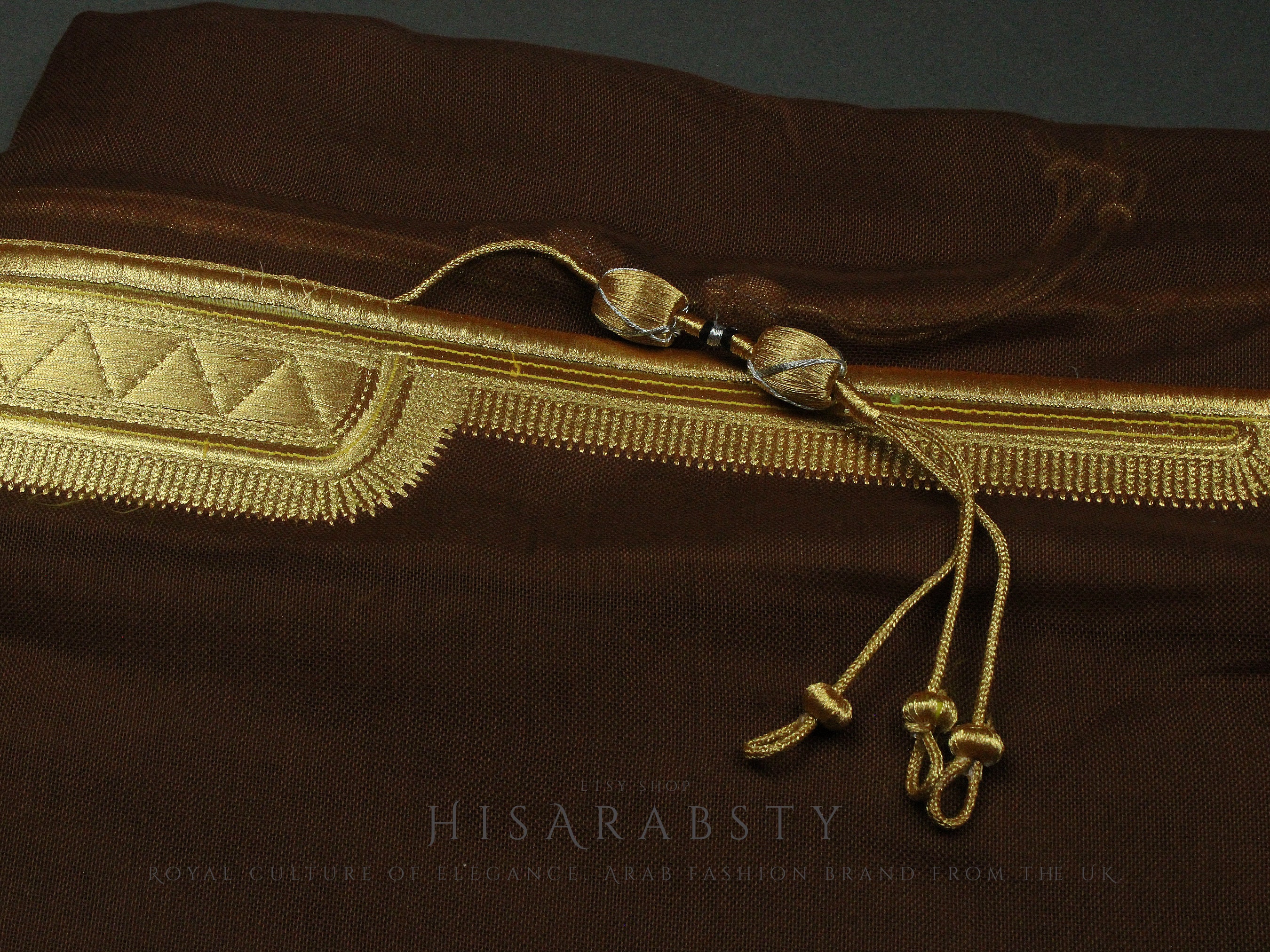 Rare Authentic Brown Dubai Bisht Premium Khaleeji Men Cloak Embroidery ...