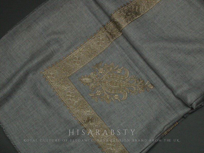 Rare Grey Authentic Yemeni Shemagh Embroidered Scarf Amazing Keffiyeh ...