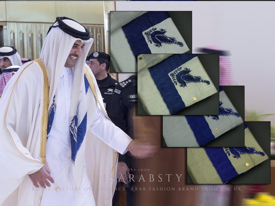 Inspired by Royalty Qatari Shawl Authentic Scarf Rare Emir Tamim Al ...