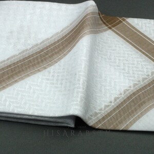 Rare Premium White Shemagh With Rose Gold Line Keffiyeh Original Arab ...