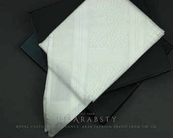 Rare Premium Cream Shemagh With Red Line Keffiyeh Original Arab Scarf ...