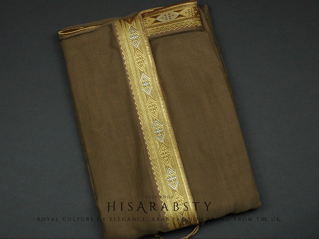 Rare Authentic Light Brown Bisht Premium Khaleeji Men Cloak Embroidery ...