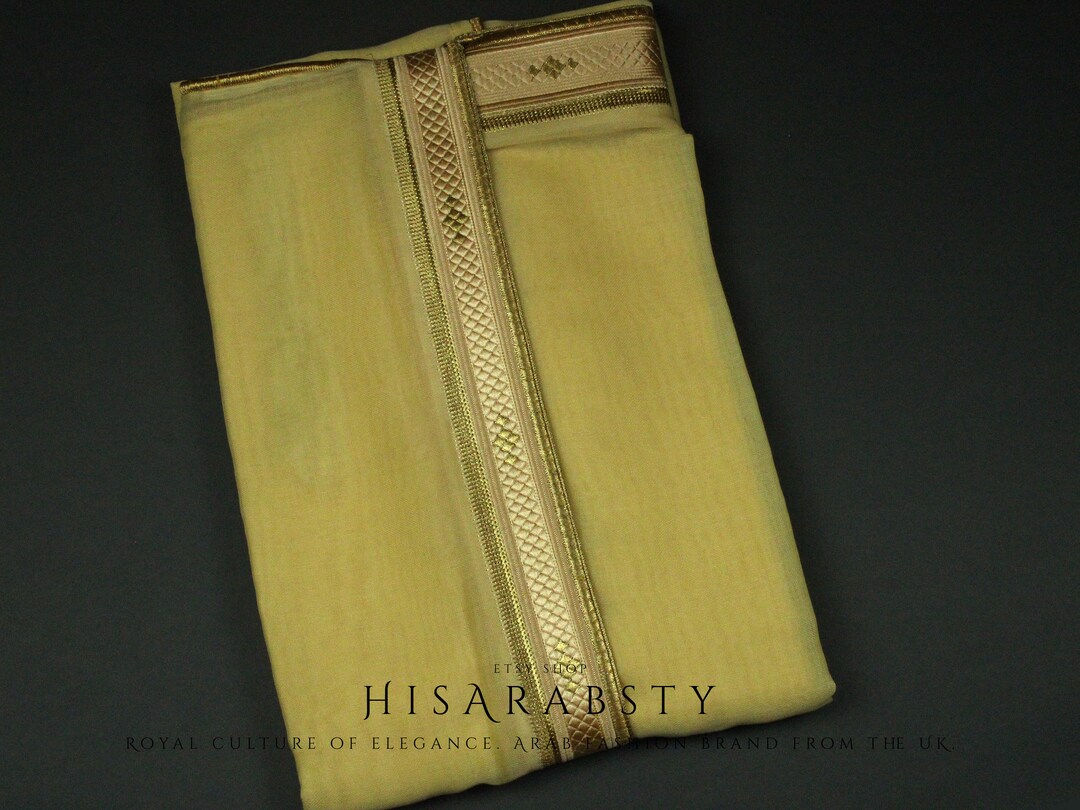 Rare Authentic Light Golden Bisht Premium Khaliji Men Cloak Embroidery ...