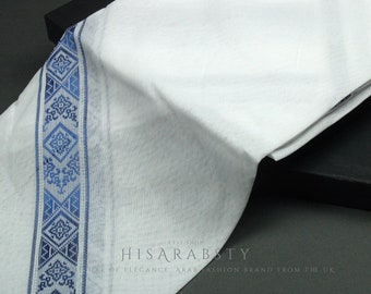 Premium Plain White Emirati Qatari Ghutra Authentic Scarf Rare Shemagh ...
