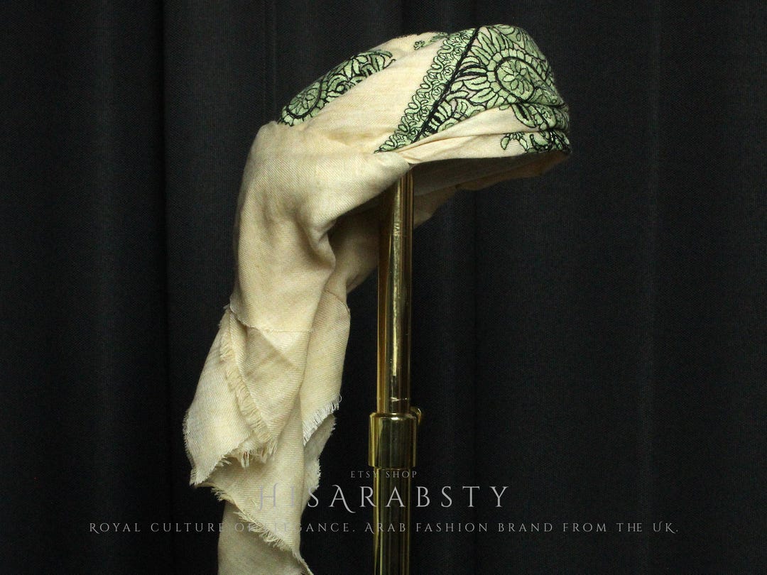Ready to Wear Traditional Yemeni Embroidered Imamah Shemagh Adjustable ...