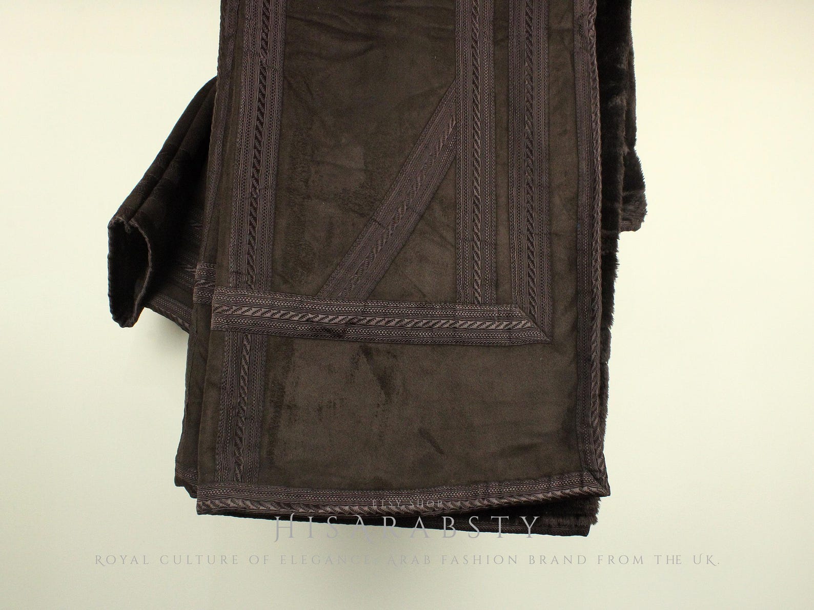 Chocolate Brown Farwa Bisht Mishla ʿabāʾa Arabian Coat Fur Lined Warm ...