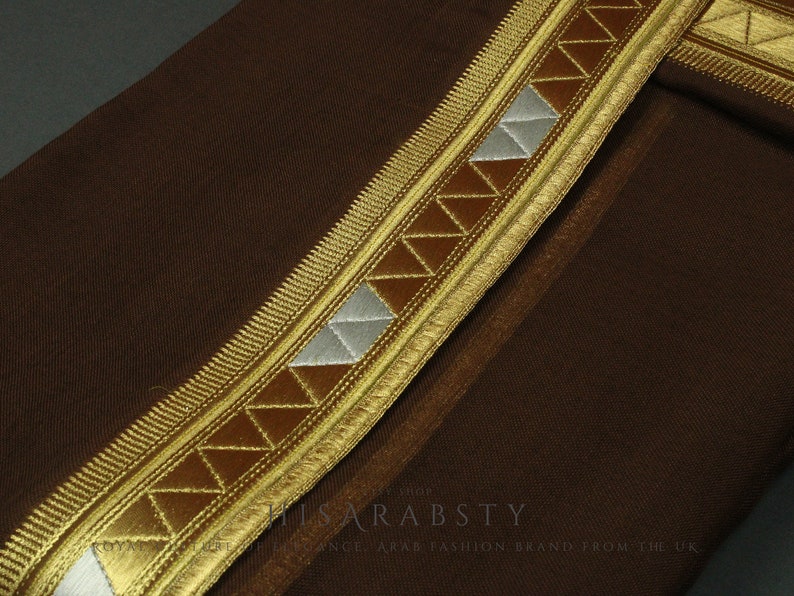 Rare Authentic Brown Dubai Bisht Premium Khaleeji Men Cloak Embroidery ...