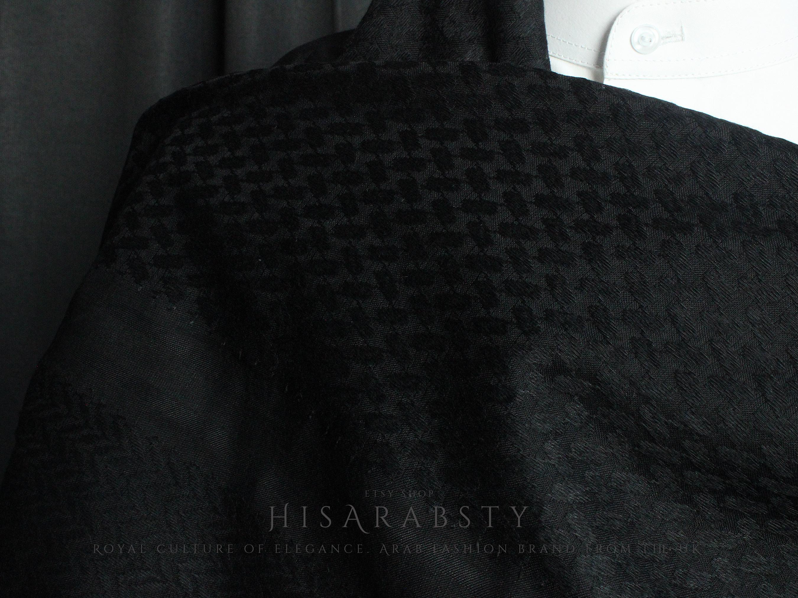 Full Black Shemagh Original Arabian Scarf Saudi Arabian Imamah Islamic ...