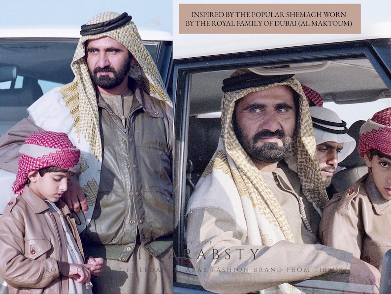 Rare Retro Style Grey and White Shemagh Keffiyeh Original Arab Scarf ...