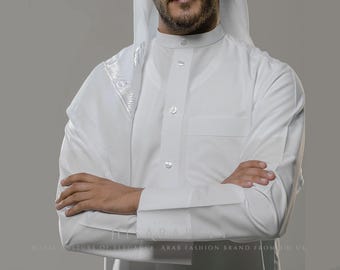 Premium Plain White Emirati Qatari Ghutra Authentic Scarf Rare Shemagh ...