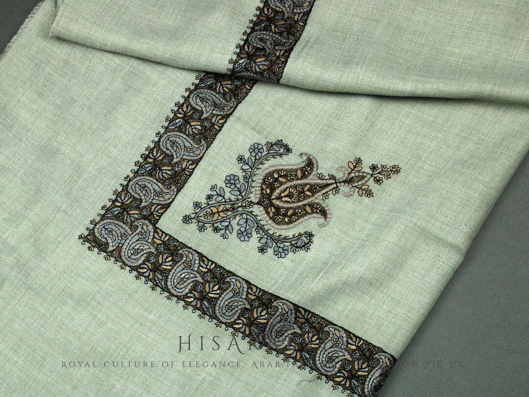 Rare Grey Authentic Yemeni Shemagh Embroidered Scarf Amazing Keffiyeh ...