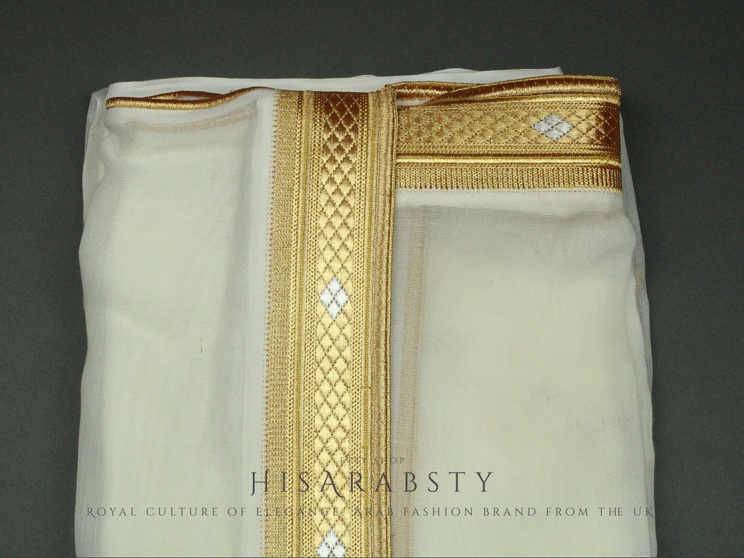 Rare Authentic White Bisht Premium Khaleeji Men Cloak Embroidery ...