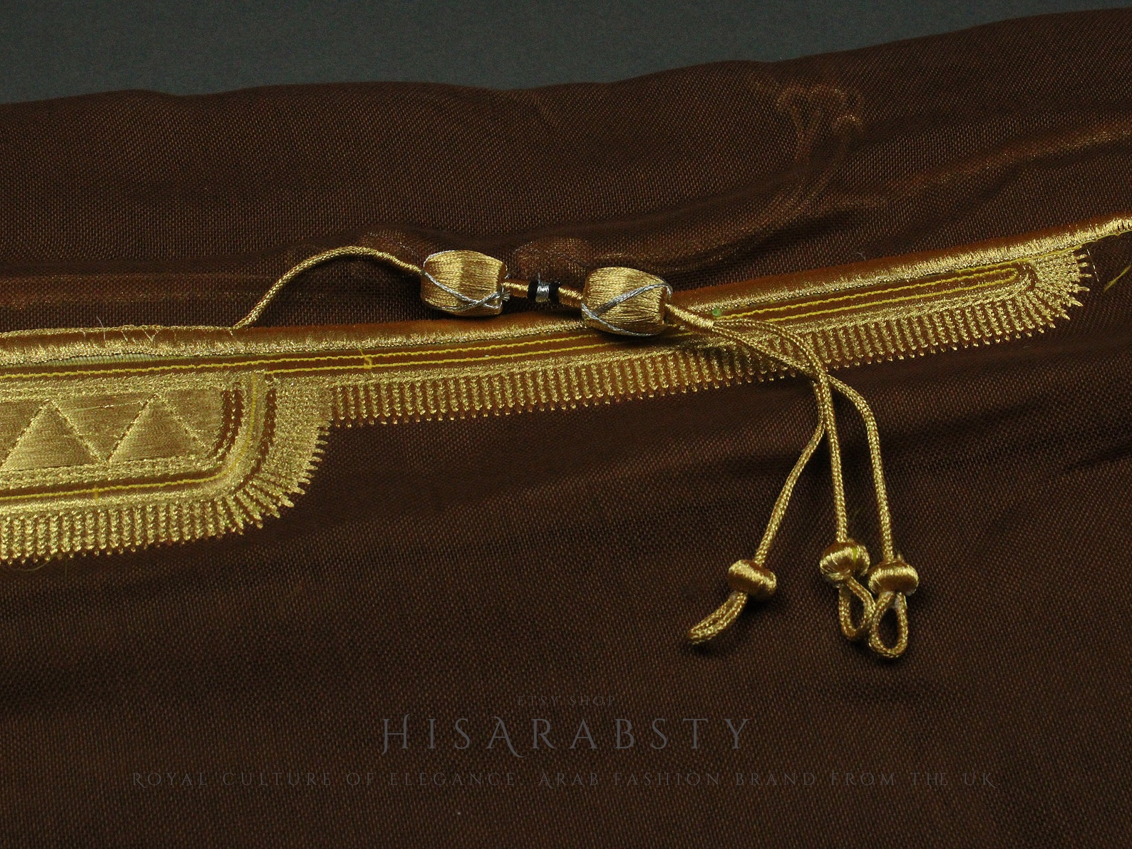 Rare Authentic Brown Dubai Bisht Premium Khaleeji Men Cloak Embroidery ...