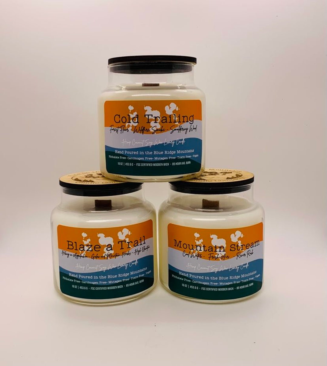 Cold Trailing Candle, Mountain Stream Candle, Blaze a Trail Candle ...