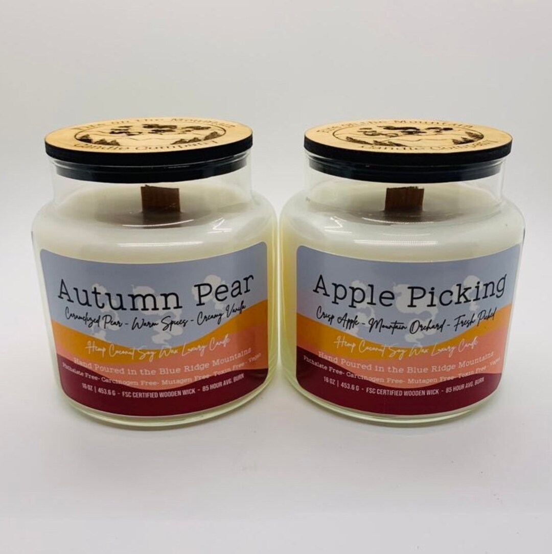 Fall Wood Wick Candle, Apple Picking Candle, Autumn Pear Candle, Fresh ...