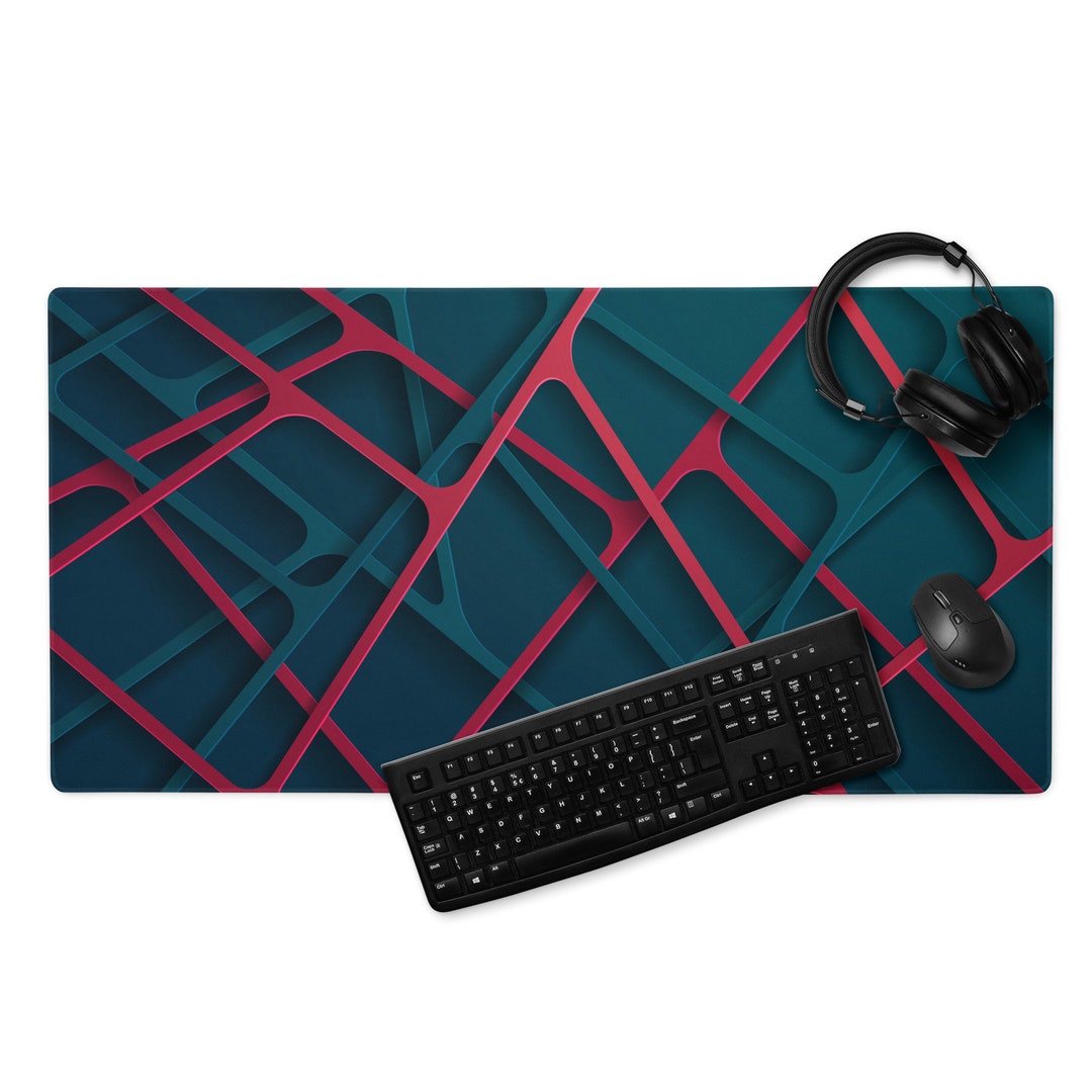 Gaming Mouse Pad Red and Blue Overlapping Cutout Pattern - Etsy UK