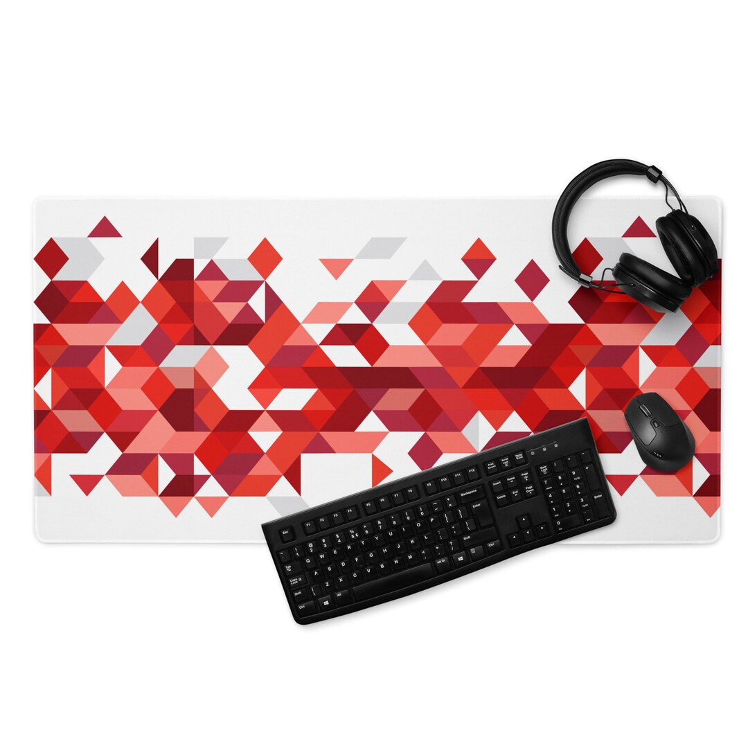 Abstract Red Geometric Polygons Gaming Mouse Pad - Etsy