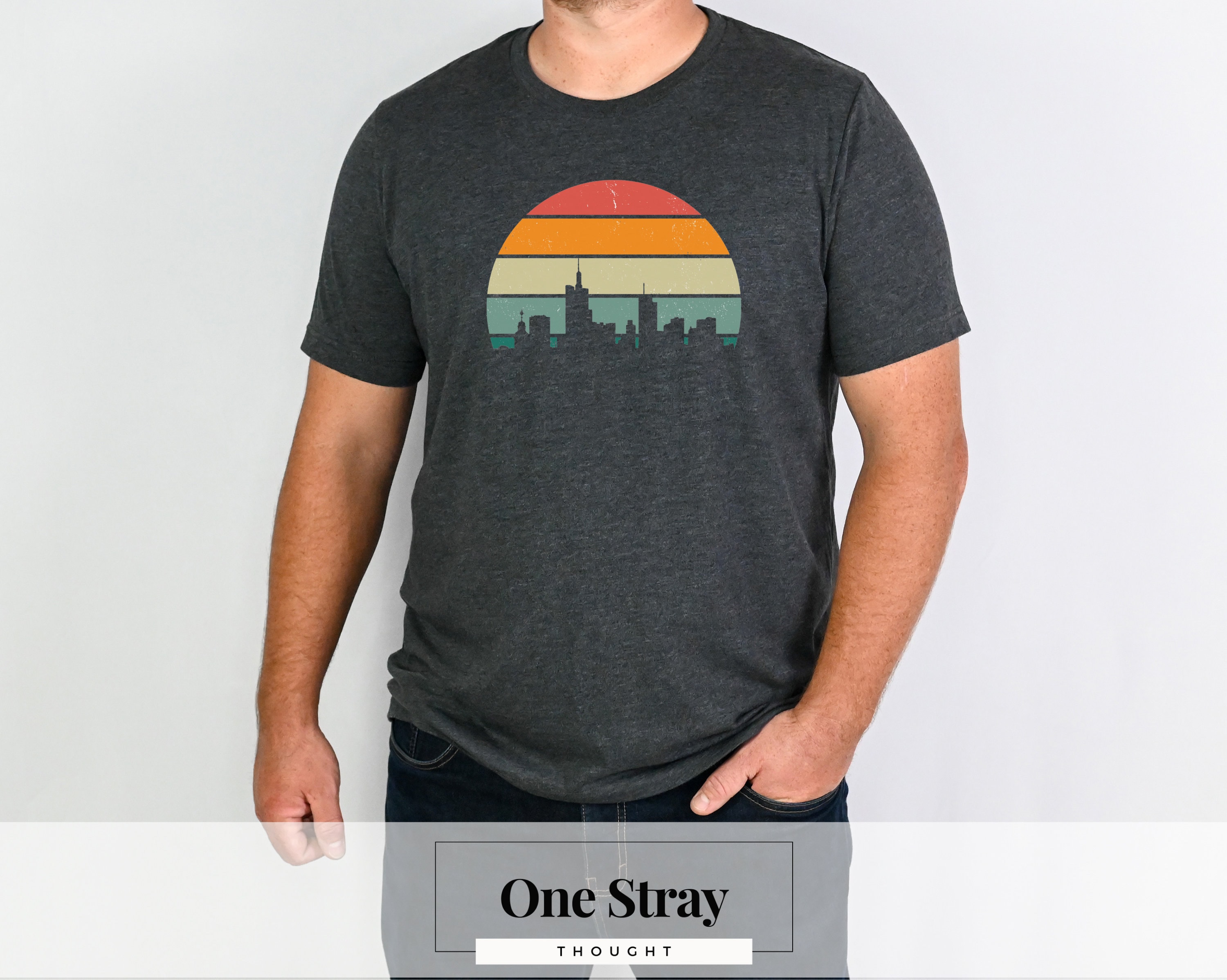 Retro City Sunset Tee | Urban Skyline Shirt, Vintage Sunscape Top ...