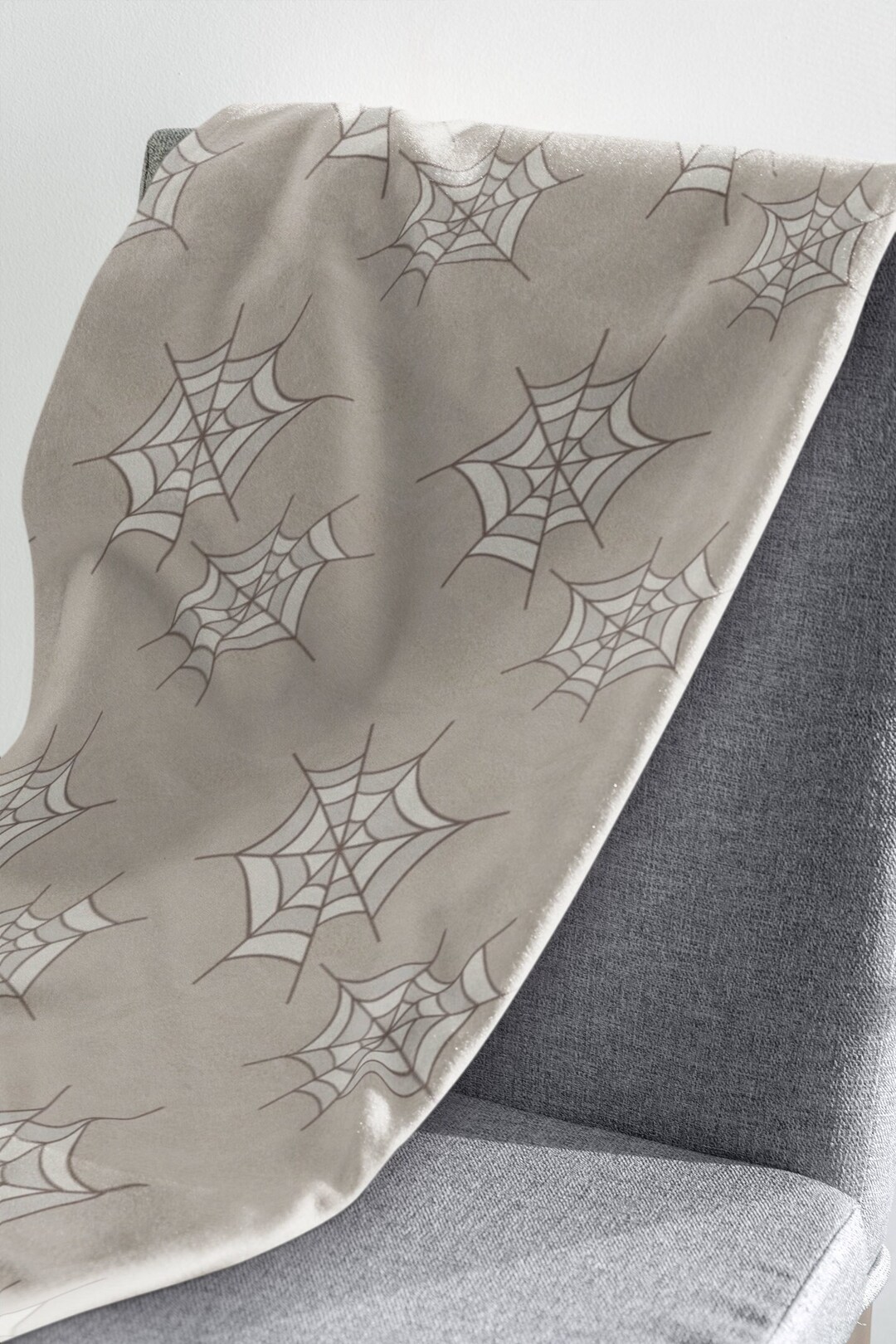 Neutral Spider Web Throw Blanket, Halloween Indoor Decor, Multiple ...