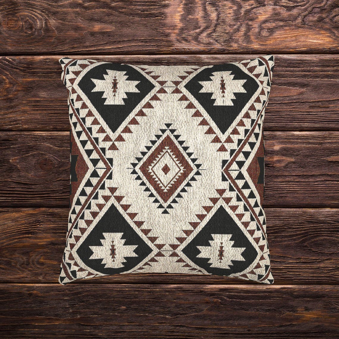Old Western Woven Pillow Cowboy Western Inspired Style Bedding Cowgirl ...