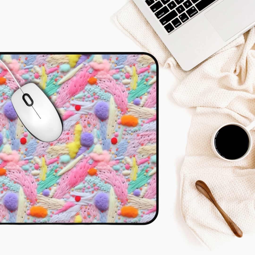 Cute Desk Mat Aesthetic Office Decor Pink Green Blue Purple Pastel ...