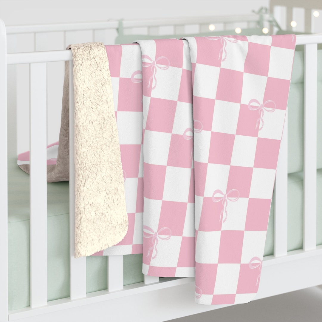 Retro Coquette Valentine Sherpa Fleece Blanket, Aesthetic Vday Pink ...