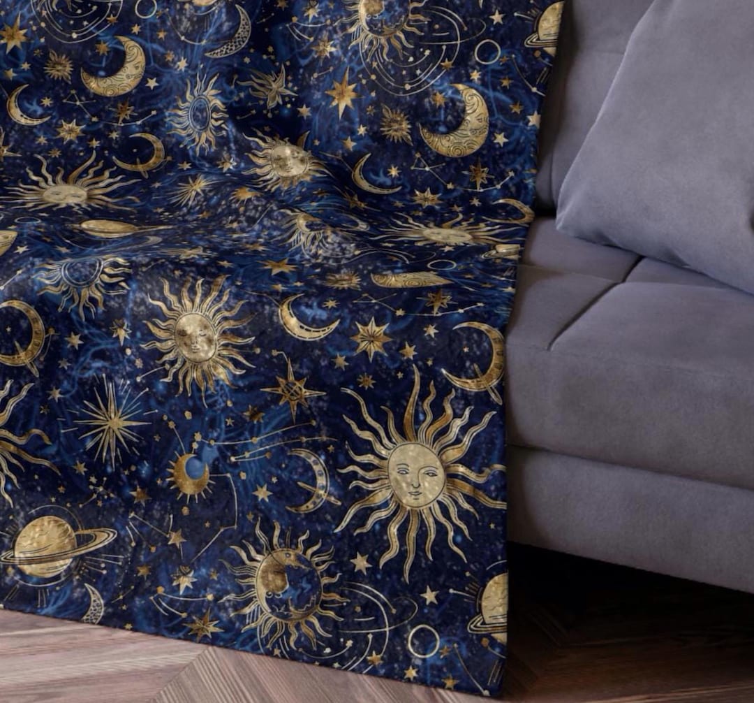 Whimsigoth Decor 90s Celestial Crushed Velvet Throw Blanket Couch Fairy ...