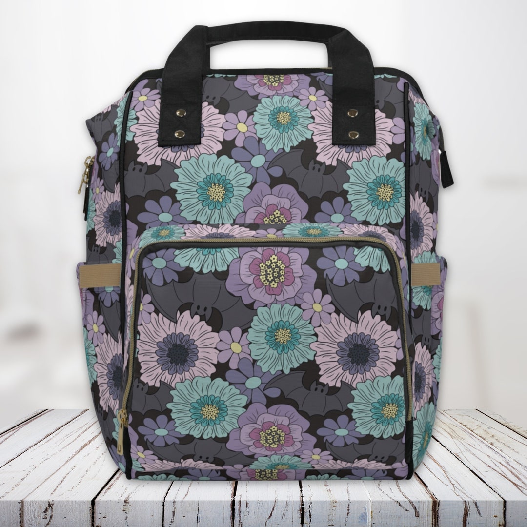 Gothic Floral Cute Bat Diaper Backpack Goth Aesthetic Boy Girl Travel ...