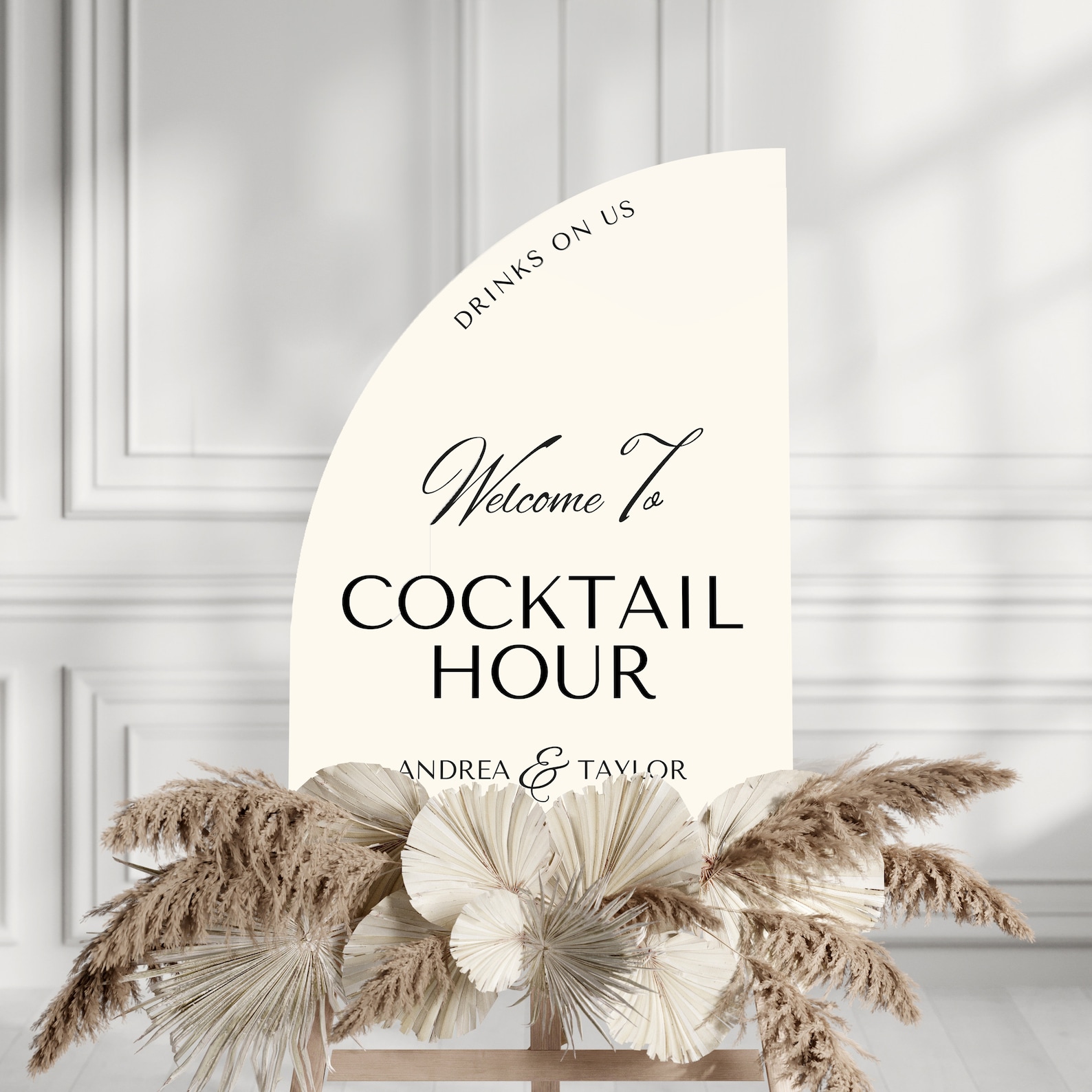 Modern Cocktail Hour Sign Template | Printable Wedding Sign ...