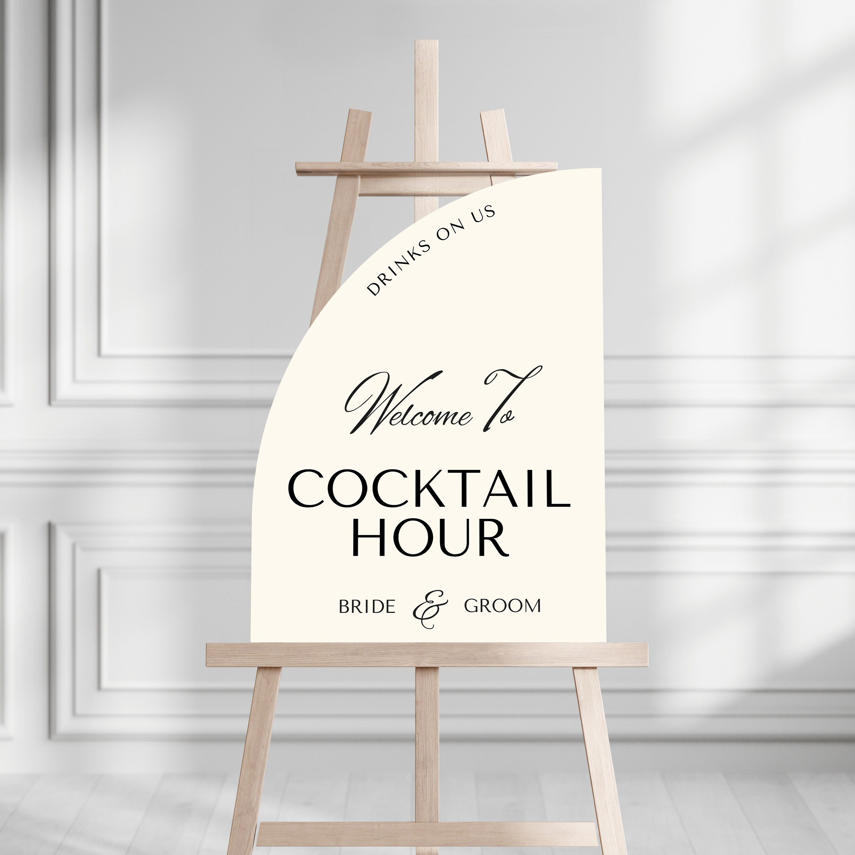 Modern Cocktail Hour Sign Template | Printable Wedding Sign ...