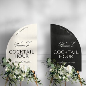 Modern Cocktail Hour Sign Template | Printable Wedding Sign ...