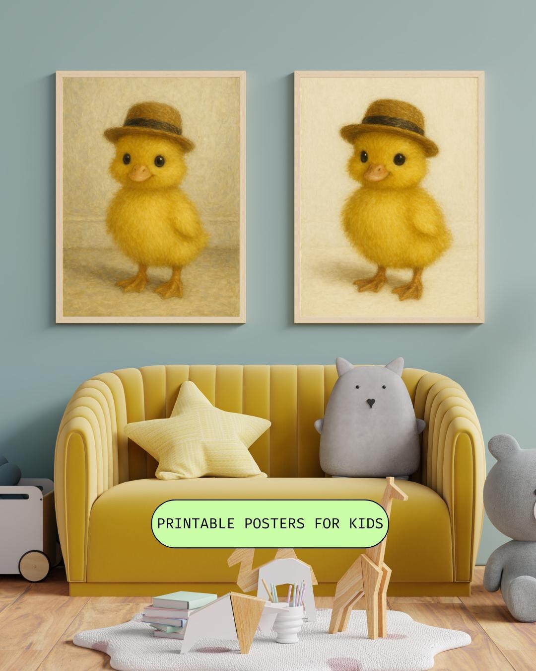 4 Vintage Duck Portraits Rustic Painting Wall Art, Farmhouse Animals ...