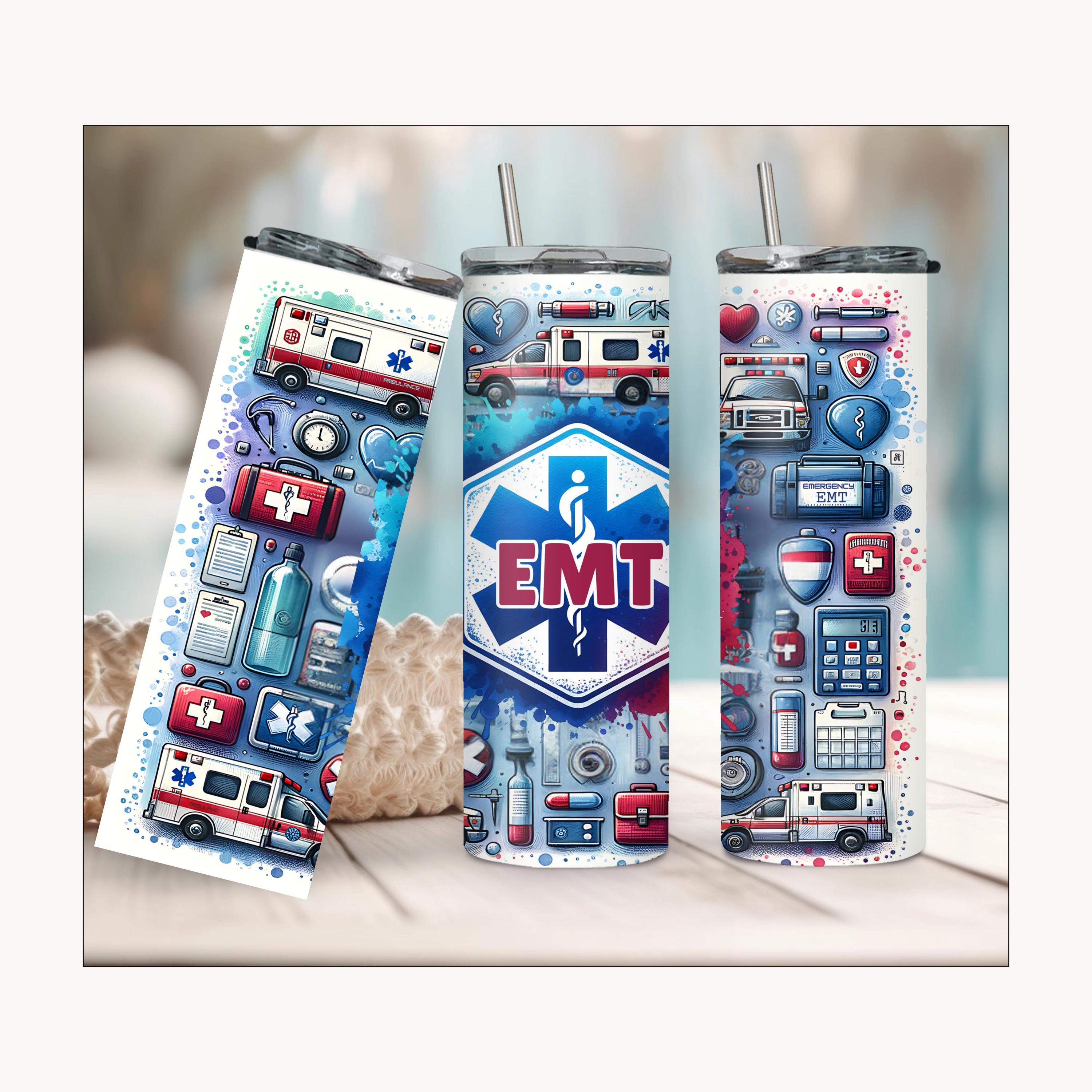 EMT 20oz Skinny Tumbler PNG, Paramedic Sublimation Design Download, EMT ...
