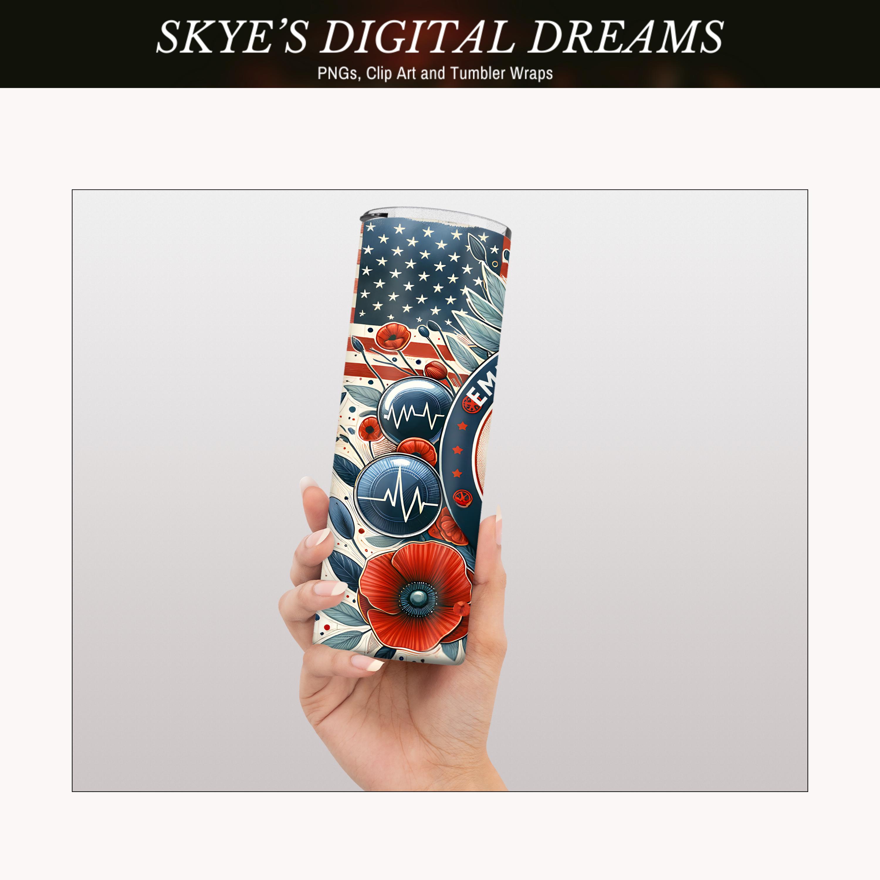 EMT Tumbler Wrap PNG, EMT 20oz Skinny Tumbler, Paramedic Sublimation ...