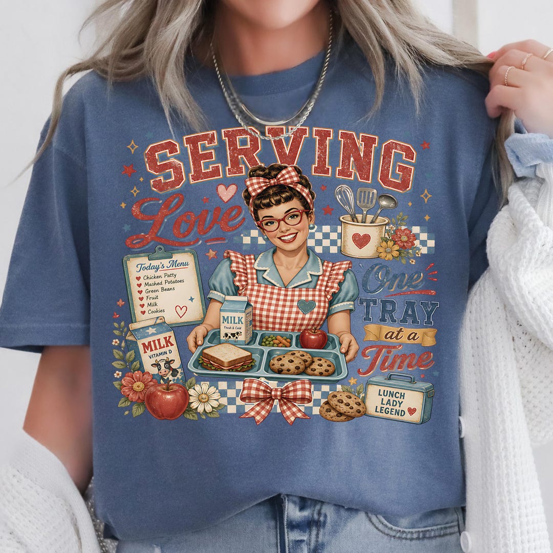 Lunch Lady Shirt PNG, Cafeteria Worker Gift PNG, Retro School Lunch ...